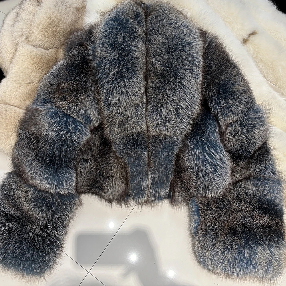 YOLOAgain 2025 Winter Warm Real Fox Fur Jacket Coat Women Natural Fox ...