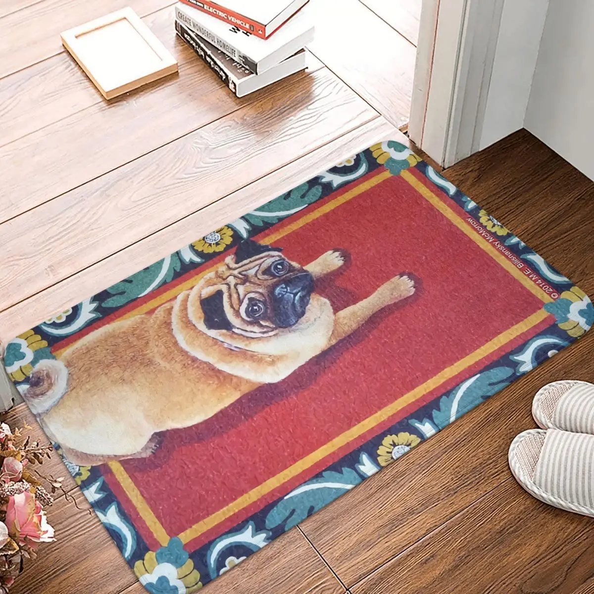 Pug Dog P Non-Slip Fl Kn Dt Rug C y68 y0135 ￡5.90 dskgroup.co.jp
