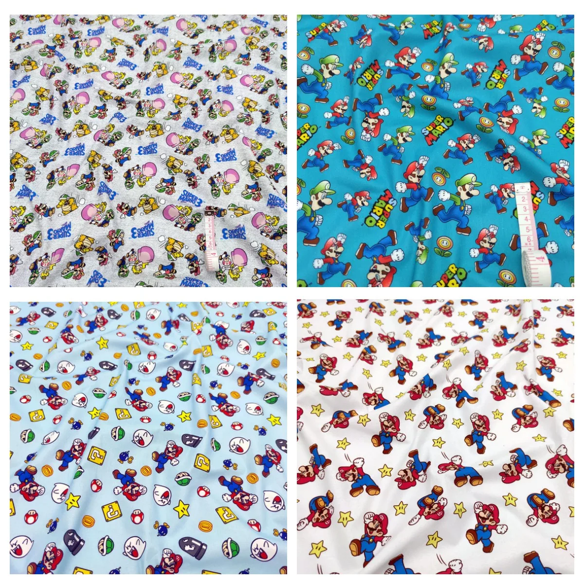 Cartoon Game Super Mario Bros Japanese Anime 100 Cotton Fabric DIY ...