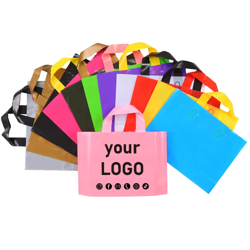 Custom logo clothing store shopping bag plastic bag party wedding gift ...