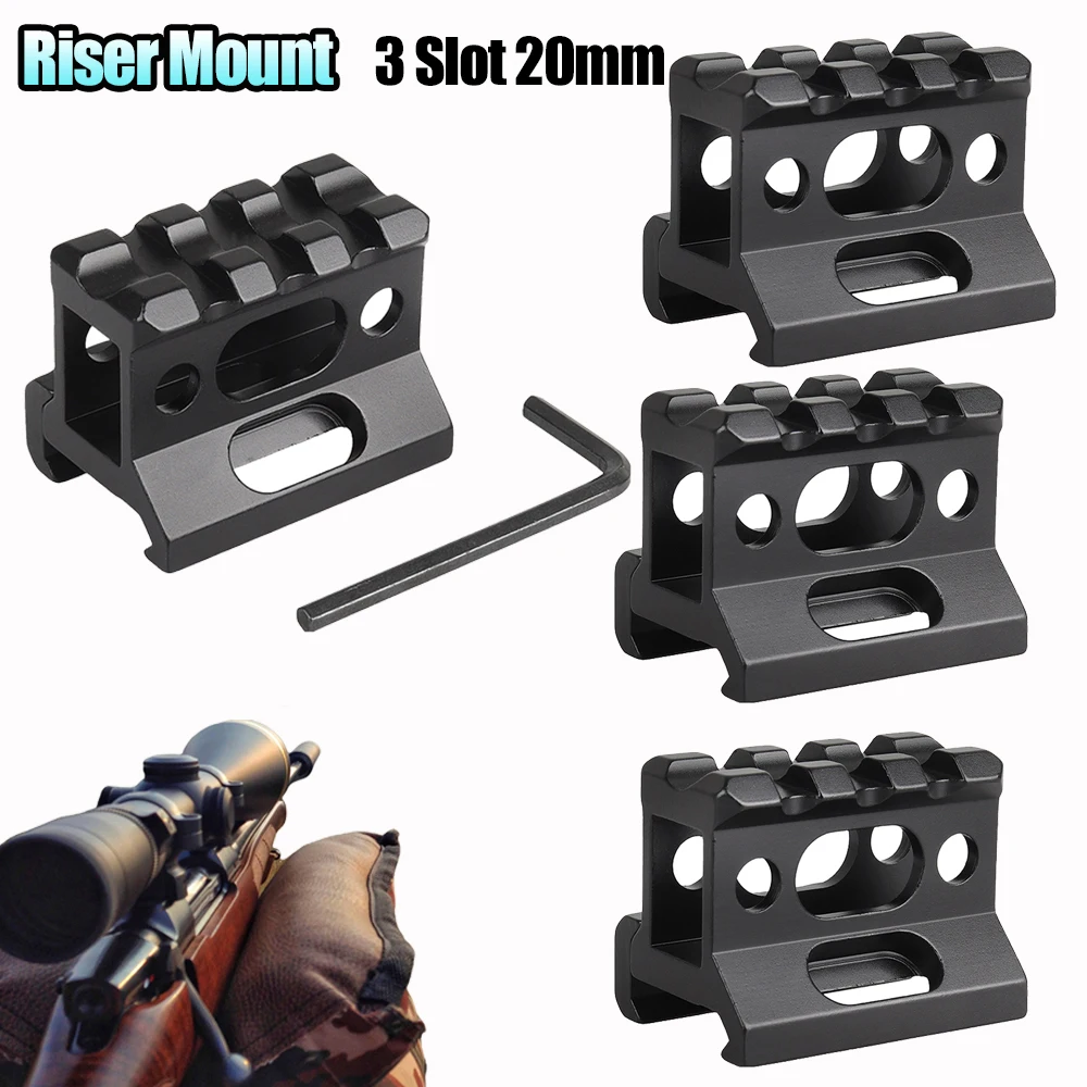 3-Slot-20mm-Riser-Mount-Height-Picatinny-Short-Riser-Mount-Aluminum ...