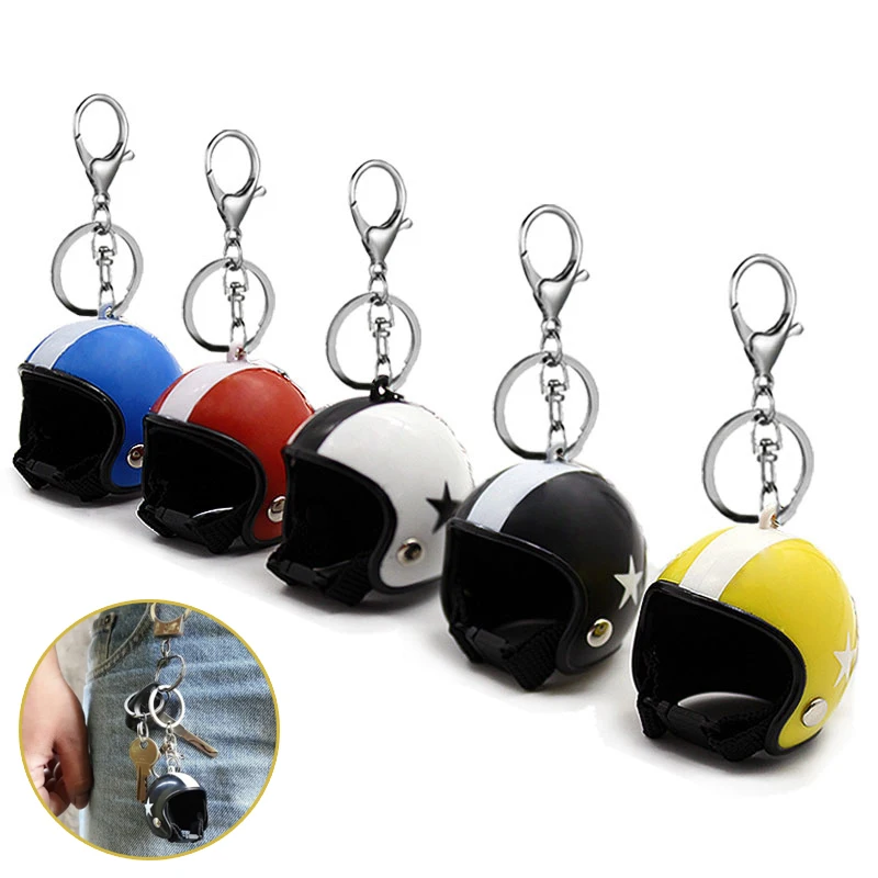 New-Motorcycle-Helmet-Keychain-Female-Men-s-Hard-Hat-Heavy-Metal-Rock ...