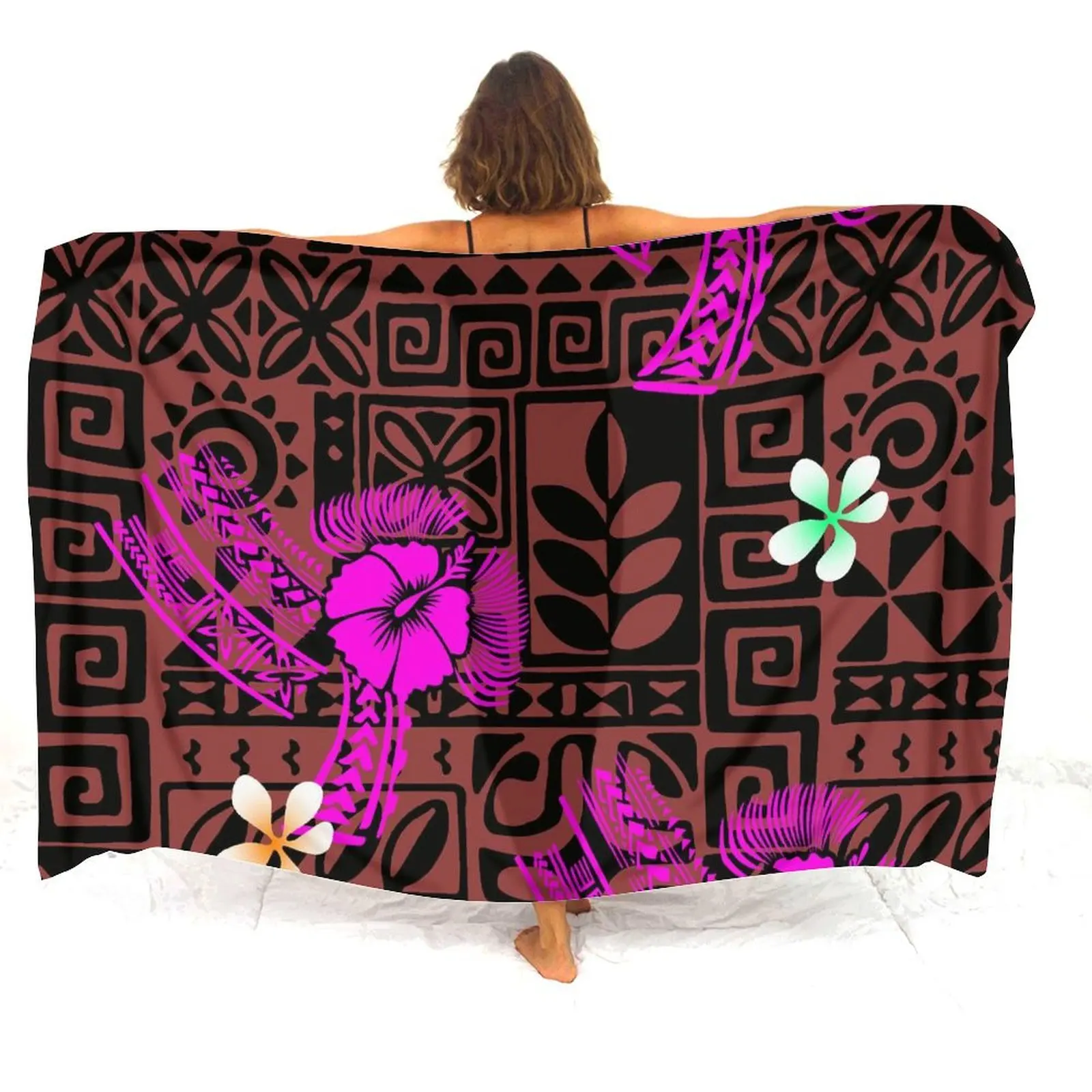 Beach Pareo For Women Polynesian Custom Ethnic Print Vintage Sarong ...