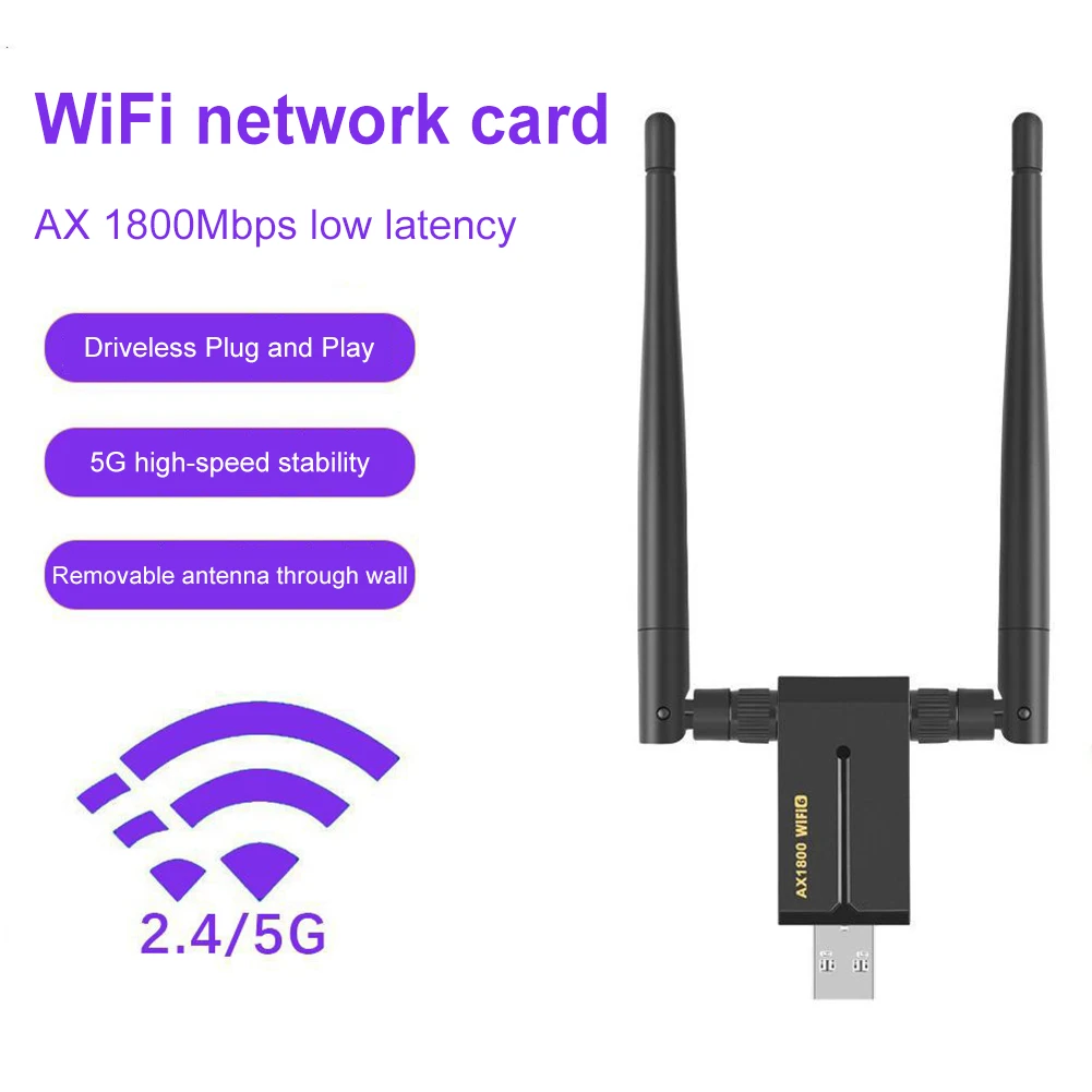 Wi Fi 6E AX1829 무선 WiFi 어댑터 USB 게임 네트워크 카드 듀얼 밴드 2.4GHz 5GHz 네트워크 WiFi 카드, PC Win 10/11 용 ...