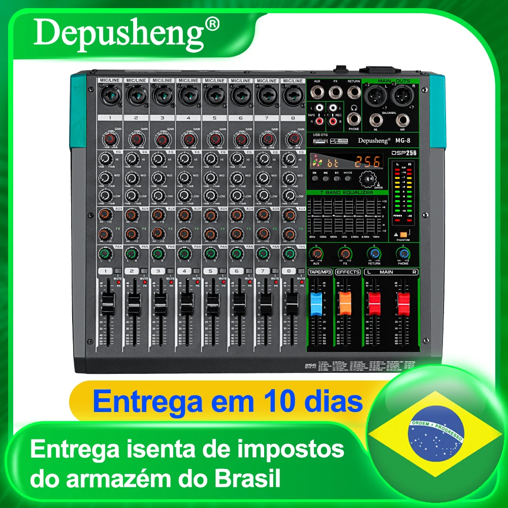 Depusheng-MG8-Mixer-de-udio-profissional-8-canais-Sound-Board-Console ...