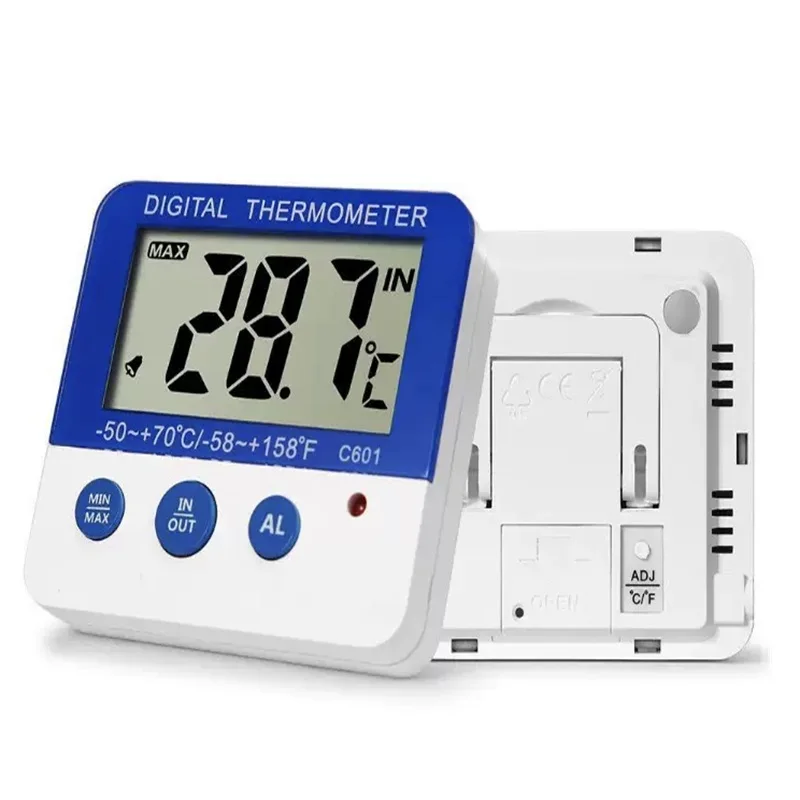 LCD Digital Display Refrigerator Freezer Thermometer Hygrometer ...