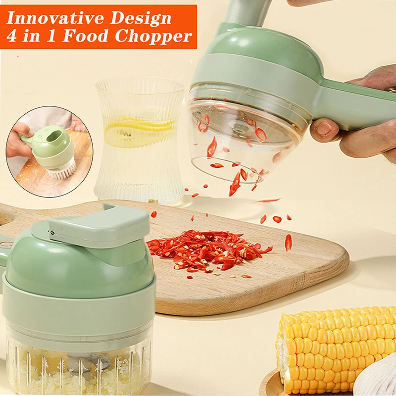 Electric Garlic Cutter Multifunctional Vegetable Chopper Pressing Mixer ...
