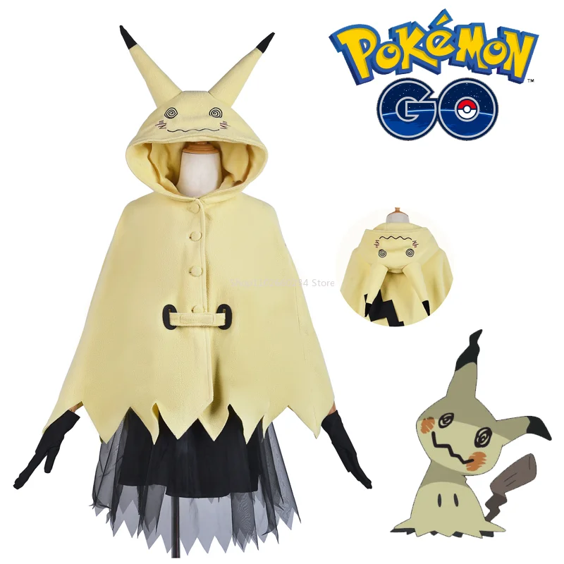 Pokemon-Costume-Hooded-Jacket-Dress-Mitten-Set-Creative-Cosplay-Anime ...