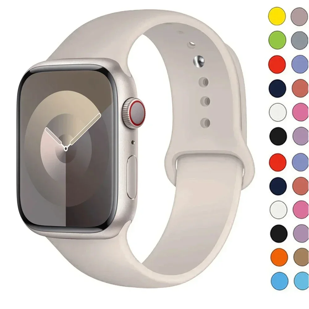 Silicone Strap For Apple Watch Band 44mm 40mm 45mm 41mm 49mm 42mm 45 44 ...