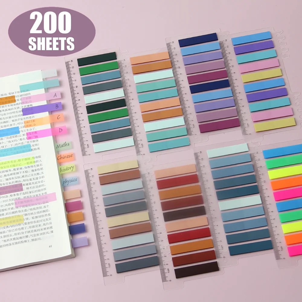200Sheets-Posted-It-Para-Libros-Transparent-Self-Stick-NotesTabs ...