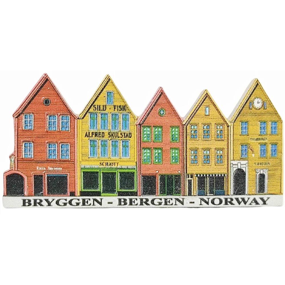 3D Bryggen Bergen Norway Fridge Magnet Souvenir Gift Resin Refrigerator ...