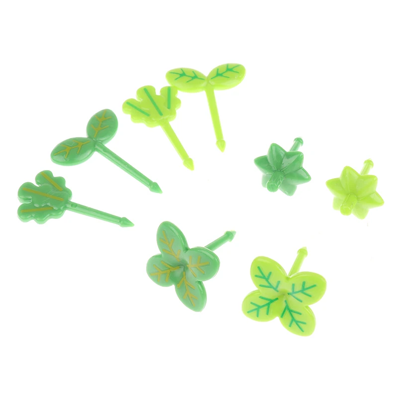 8pcs-Leaves-Fruit-Fork-Toothpick-Plastic-Decoration-Lunch-Box-Bento ...