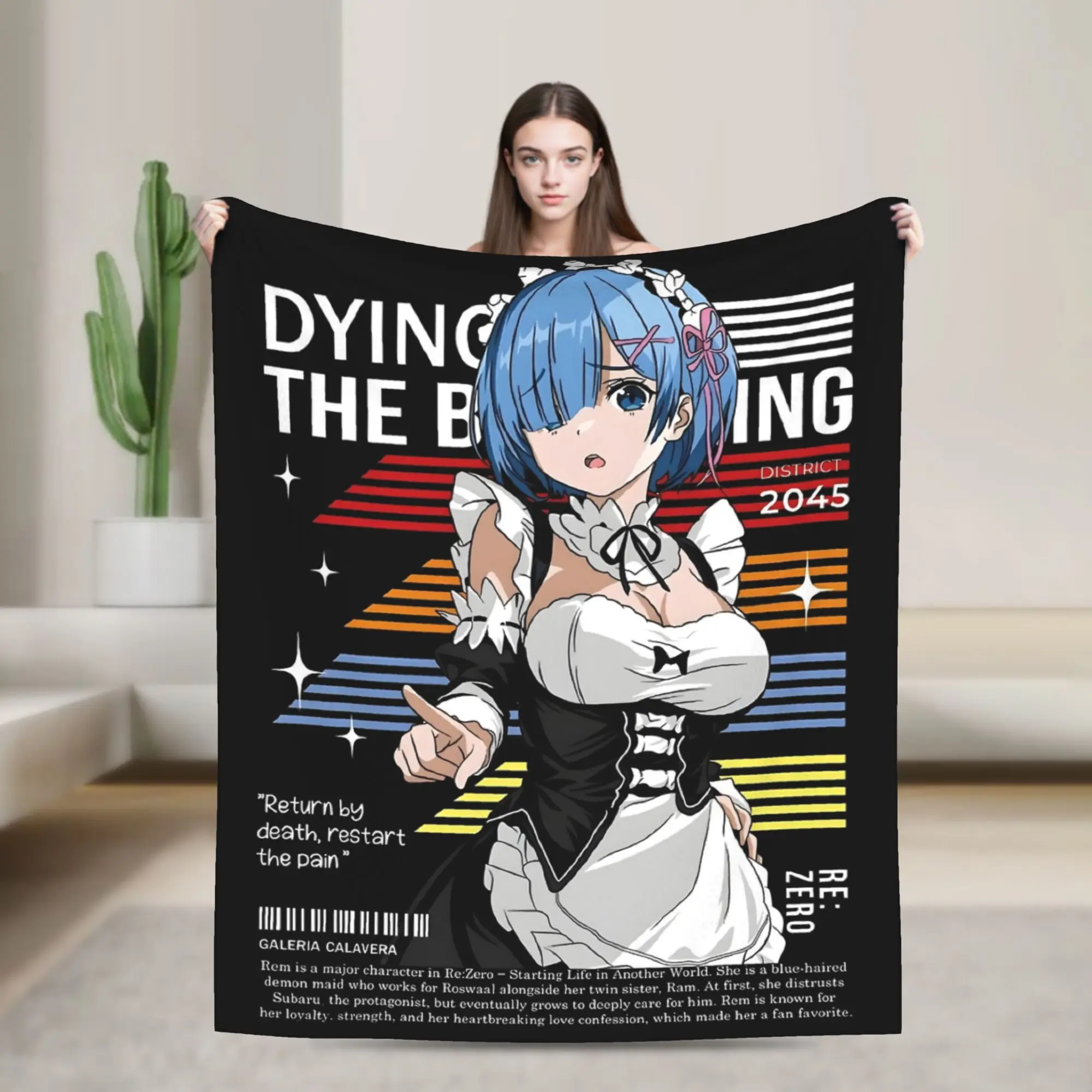 Rezero Rem Re:Life In A Different World From Zero Ram Blanket Fleece ...
