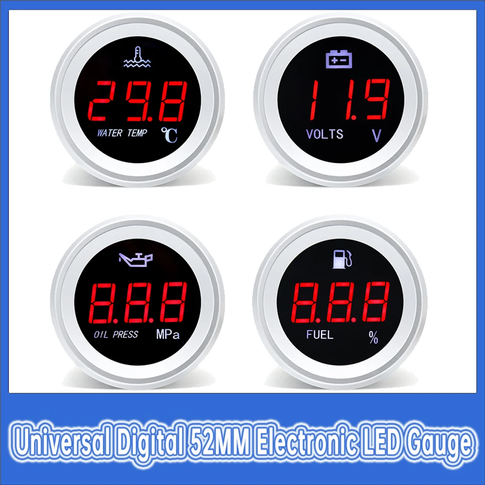 12-24V-Digital-Electronic-LED-gauge-52mm-Water-Temperature-Gauge-with ...
