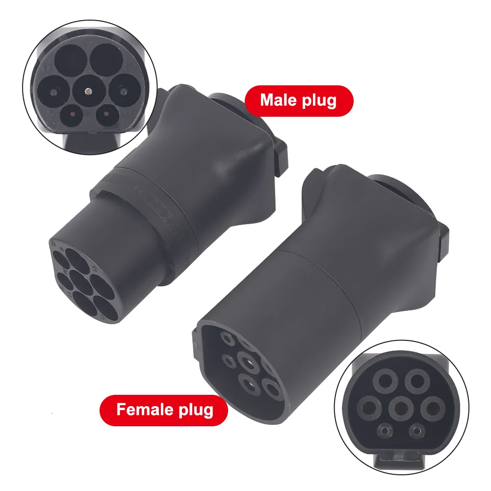EVSE-Adaptor-Portable-16A-220V-Type-2-Male-Female-Plug-To-Schuko-Socket ...
