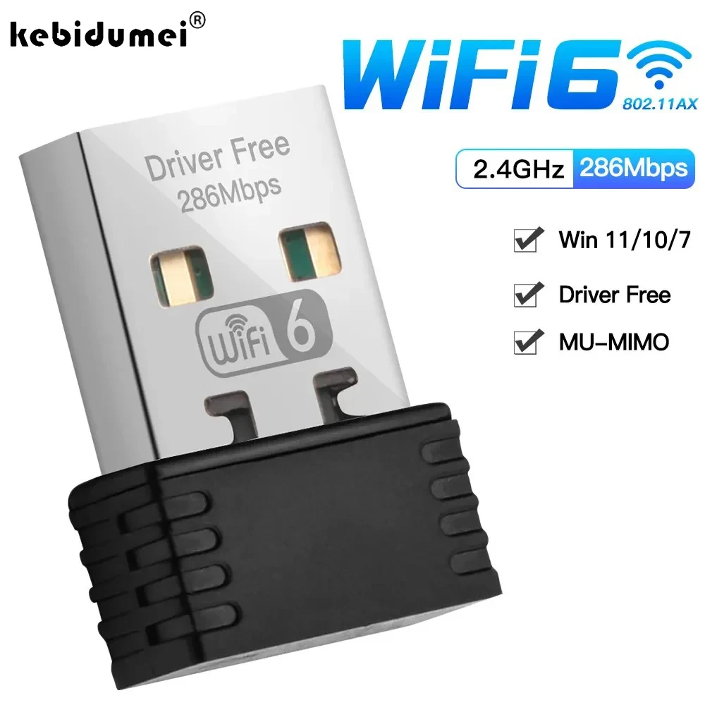 Mini USB WIFI 6 Dongle Network Card 2.4GHz Wi-Fi Lan Adapter Driver ...