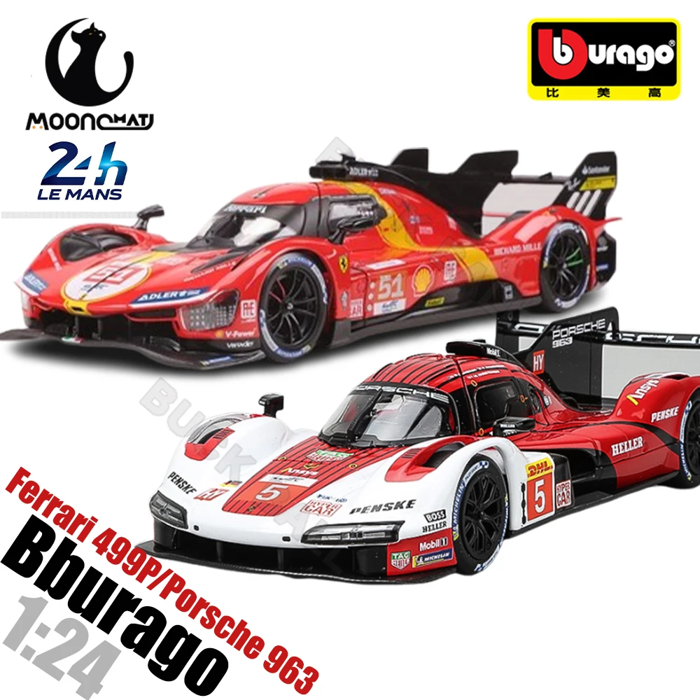 Bburago-coche-de-carreras-Porsche-963-Ferrari-499P-modelo-de-coche-de-carreras-Le-Mans-Rally.jpg