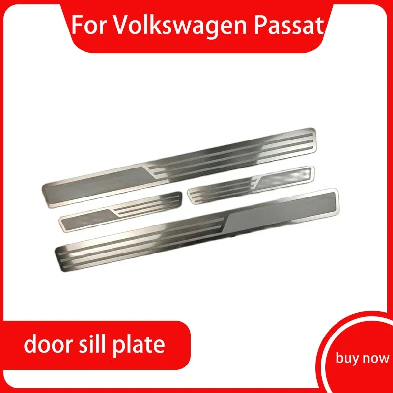 Car Door Protection Step Pedal Sill Scuff Plates Chrome Pads Thresholds ...