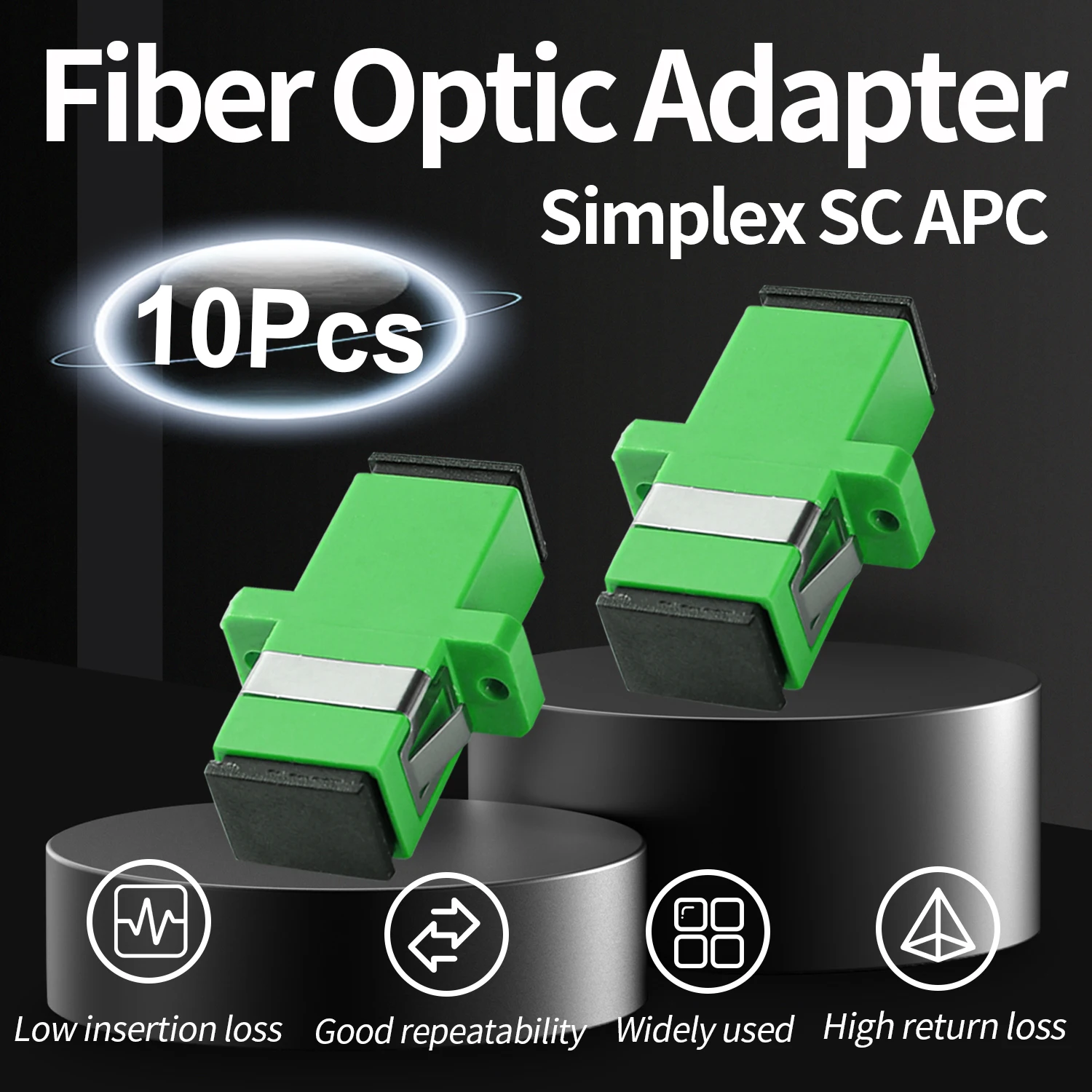 10-Pcs-SC-APC-Couplers-Simplex-Fiber-Optical-Adapters-Cable-Connectors ...