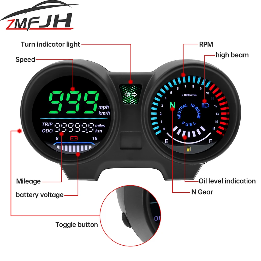 Motorcycle-Speedometer-LED-Electronics-Digital-Dashboard-Fuel-Level-RPM ...