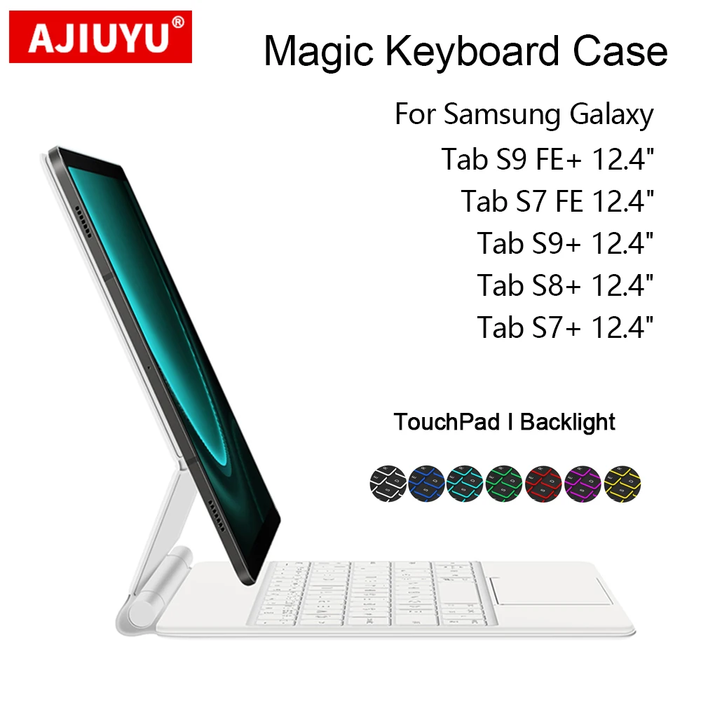 Magnetic Magic Keyboard For Samsung Galaxy Tab S9 FE+ S7 S8 S9 Plus 12. ...
