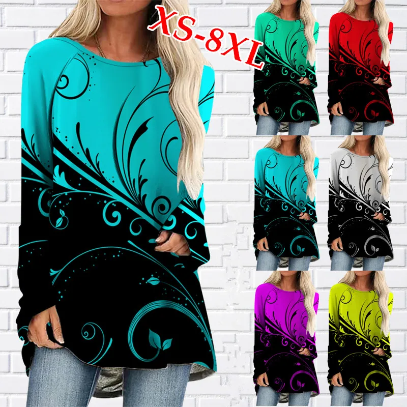 XS-8XL-Women-Autumn-and-Winter-Clothes-Ladies-Long-Sleeve-Tops-3D ...