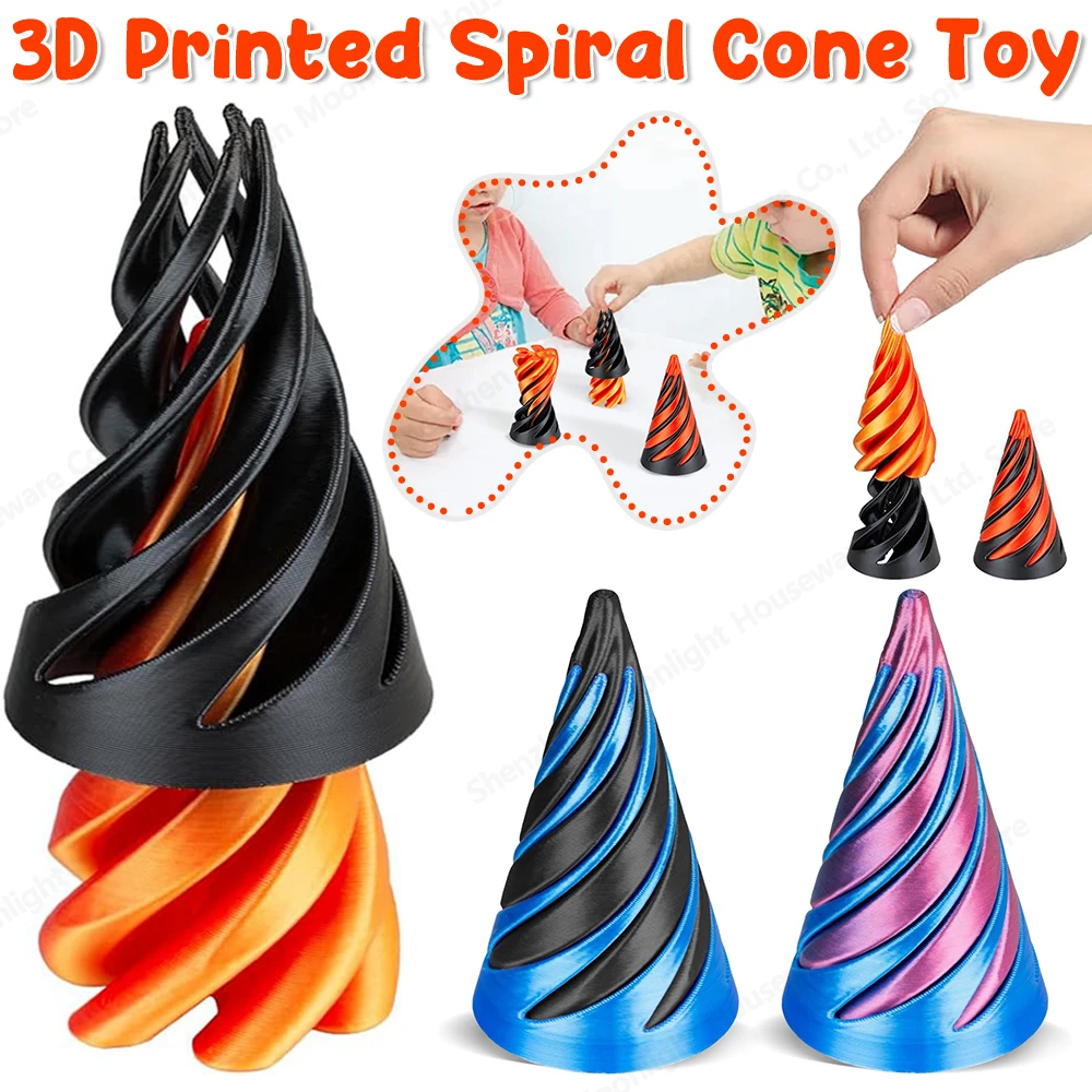 3D-Printed-Spiral-Cone-Toy-Impossible-Pyramid-Passthrough-Sculpture-Pass-Through-Pyramid-Fidget ...