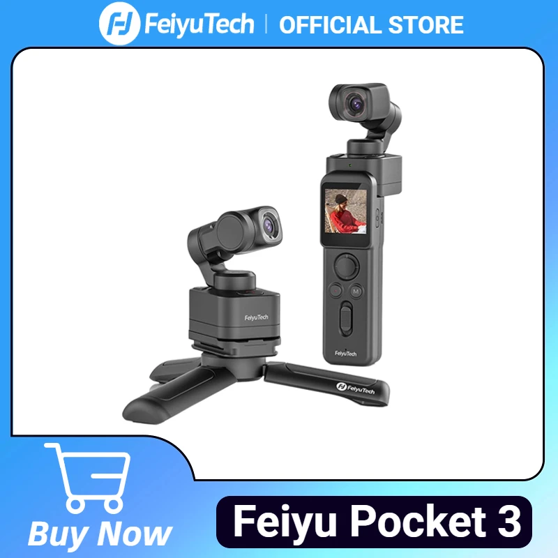 FeiyuTech 공식 Feiyu Pocket 3 무선 분리형 3축 안정기 짐벌 카메라 4K60fps 영상 자기 부착 어디서나 ...
