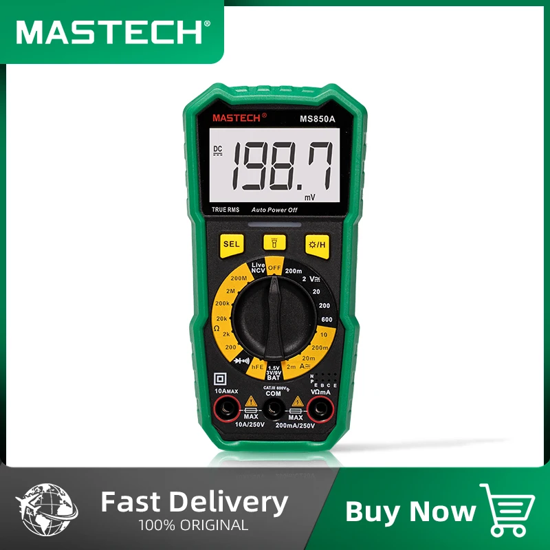 MASTECH-MS850A-MS850B-MS830C-MS830D-Digital-Multimeter-Meter-Auto-AC-DC ...