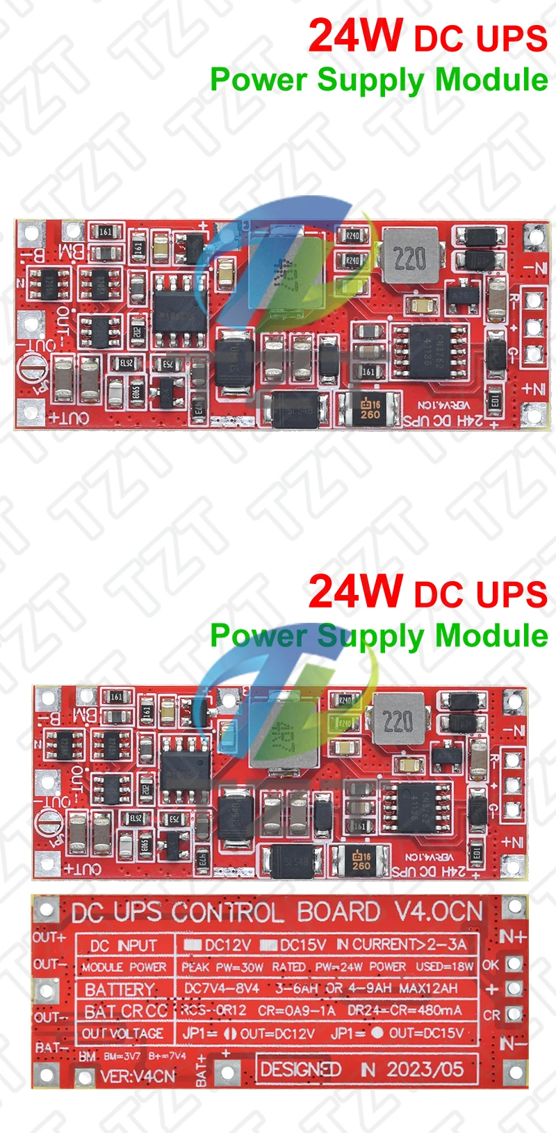 TZT DC 12V/15V 24W 1A UPS Power Supply Module Uninterruptible Power ...