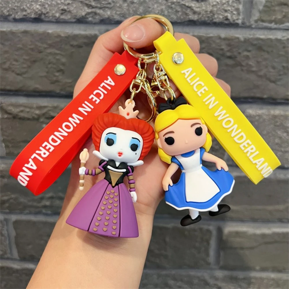 Disney-Alice-in-Wonderland-Keychains-Anime-Alice-Mad-Hatter-Red-Queen ...