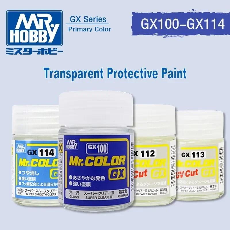 Mr-Hobby-GX100-GX114-18ml-Transparent-UV-Protective-Oily-Paint-Super ...