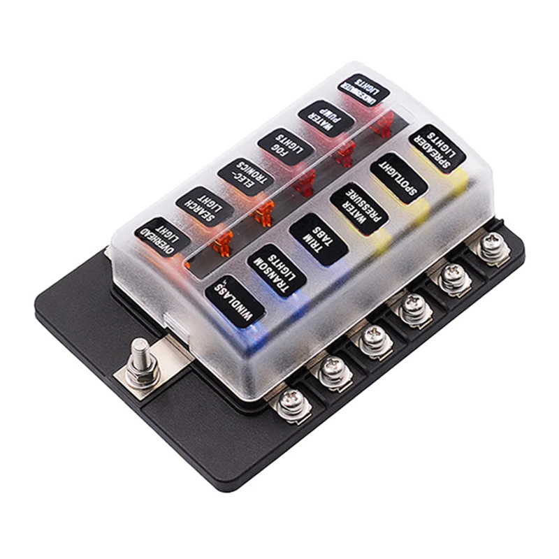 6-8-10-12-Ways-Fuse-Box-with-LED-Indicator-Light-Screw-Terminal-Type ...