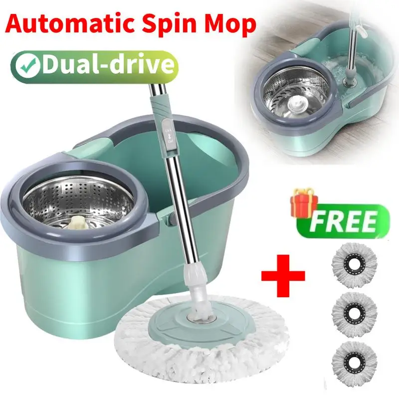 Automatic bucket and mop with spin Household cleaning brush Mop brooms ...
