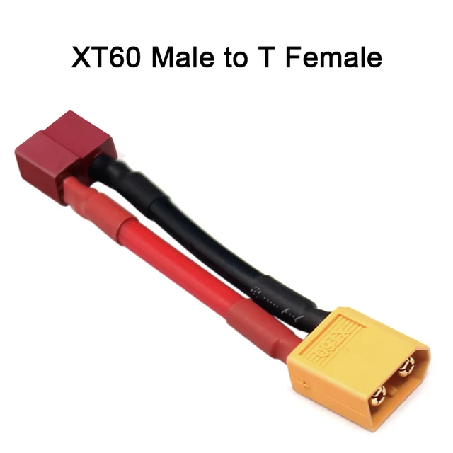 Amass XT60 XT90 EC5 EC3 T Deans 4.0mm Plug Female to Male Adapter Connectors 12AWG 5cm Connect ...