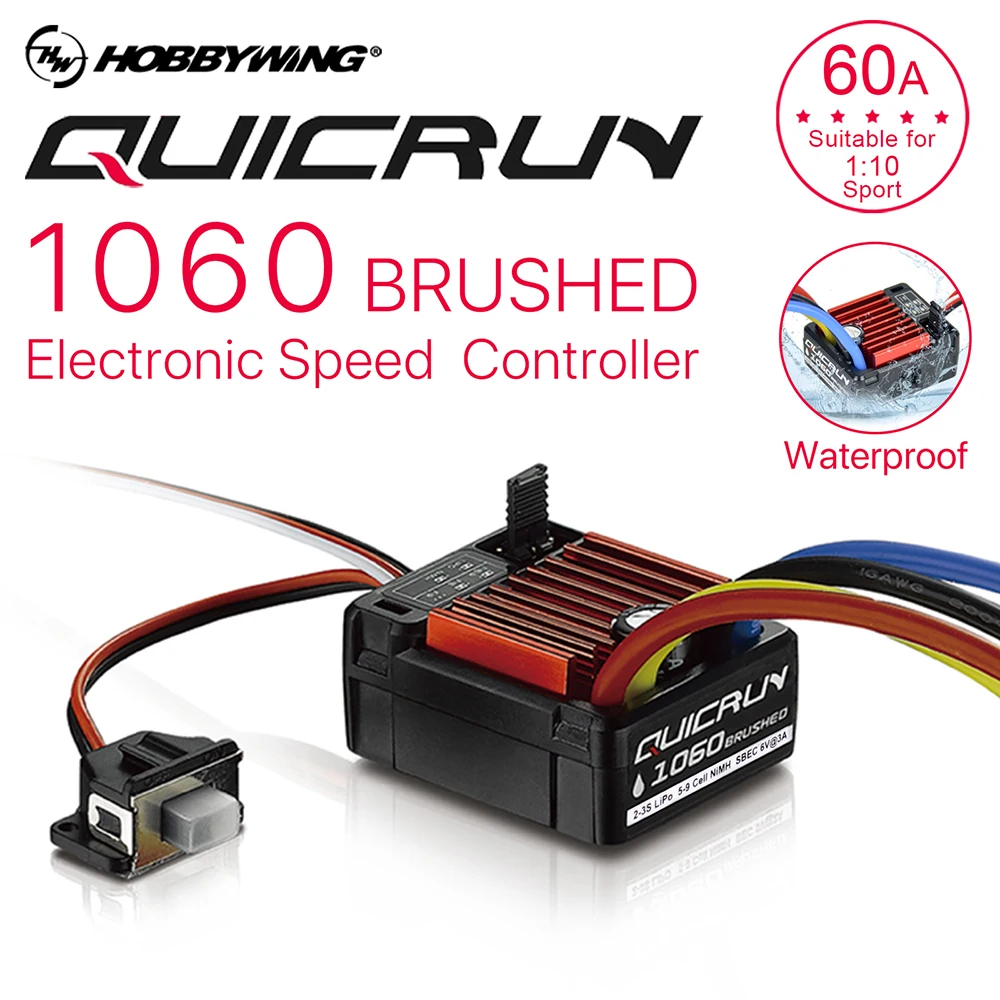 Original-HobbyWing-QuicRun-1060-60A-Brushed-Electronic-Speed-Controller ...