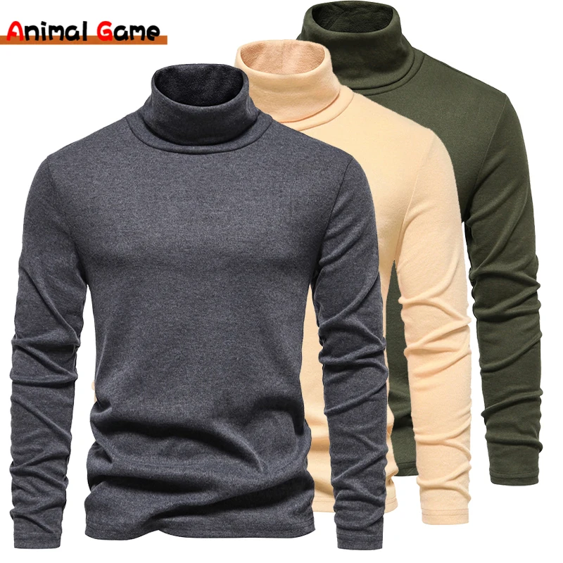 New-Men-s-Casual-Slim-Fit-Basic-Tops-Lightweight-Turtleneck-Pullover ...