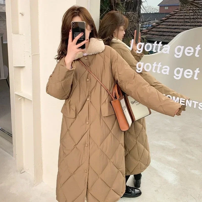 New Women's Cotton Overcoat Parka Mid Length Autumn Winter Coat Korean ...