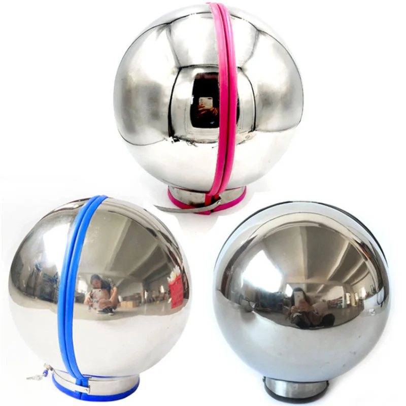 Stainless-Steel-Ball-Head-Hood-Helmet-Slave-Collar-Lock-BDSM-Slave-Sex ...
