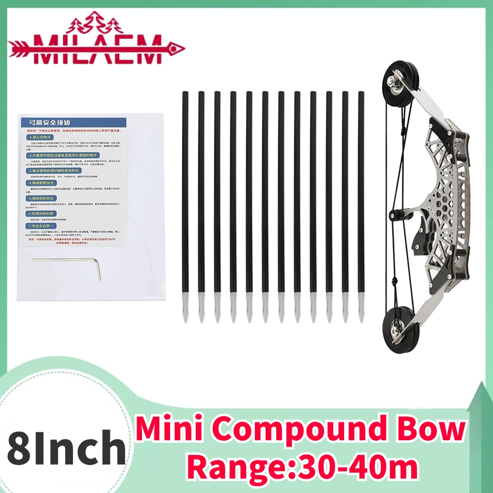 8Inch-Archery-Mini-Compound-Bow-Set-11-7lbs-Range30-40m-Stainless-Steel ...