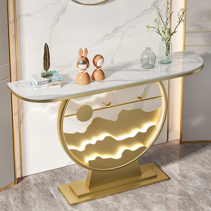 Nordic-with-Light-Console-Tables-Light-Luxury-Living-Room-Furniture ...