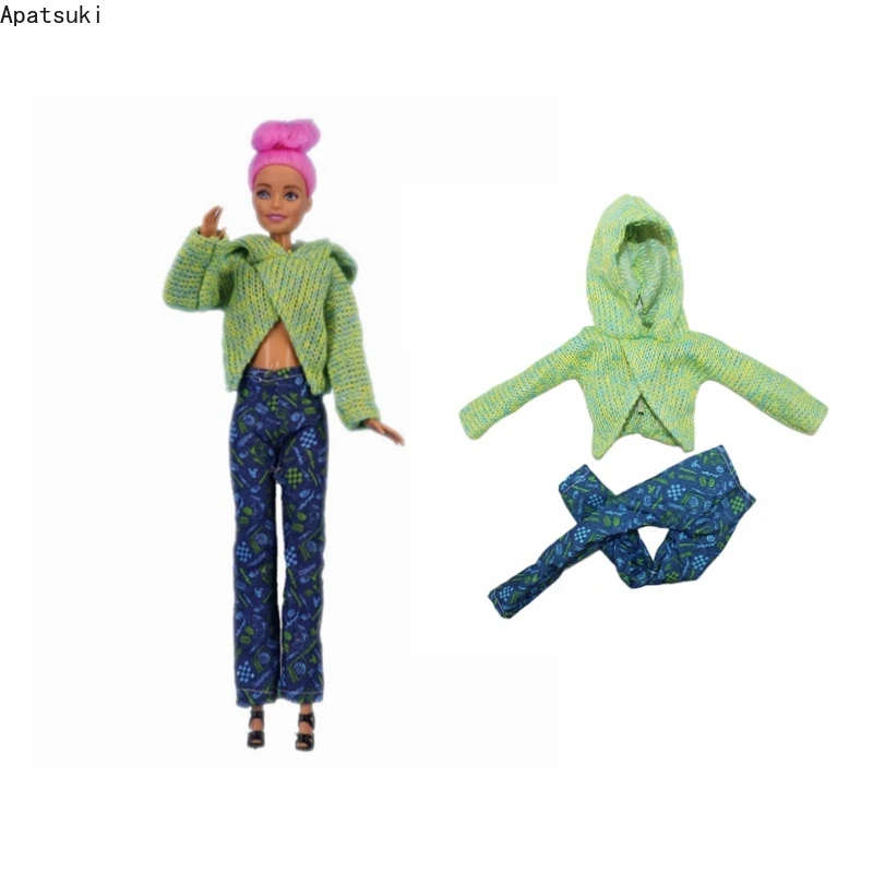 Winter-Clothes-Set-Green-Hoodies-For-Barbie-Doll-Outfits-Sweater ...