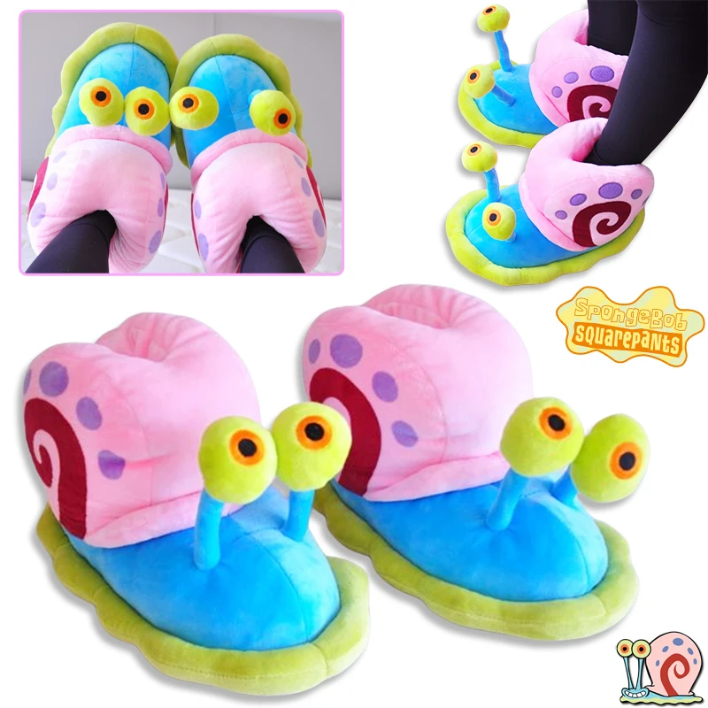 SpongeBob-Slippers-Winter-Women-Funny-Cute-Plush-Shoes-Snail-Cartoon ...