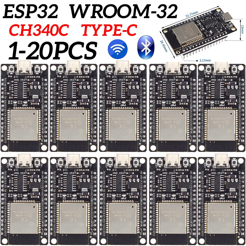 ESP32-WROOM-32-ESP32-S-Development-Board-WiFi-Bluetooth-compatible-TYPE-C-CH340C-ESP32-30Pin ...