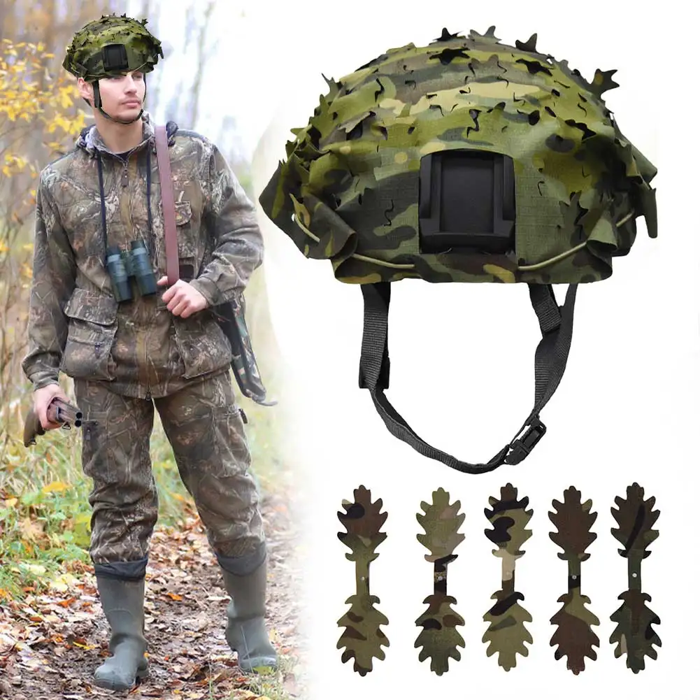 3D-Camo-Net-Hunting-Helmet-Cover-Scrim-High-Cut-Nylon-Drawstring-Helmet ...