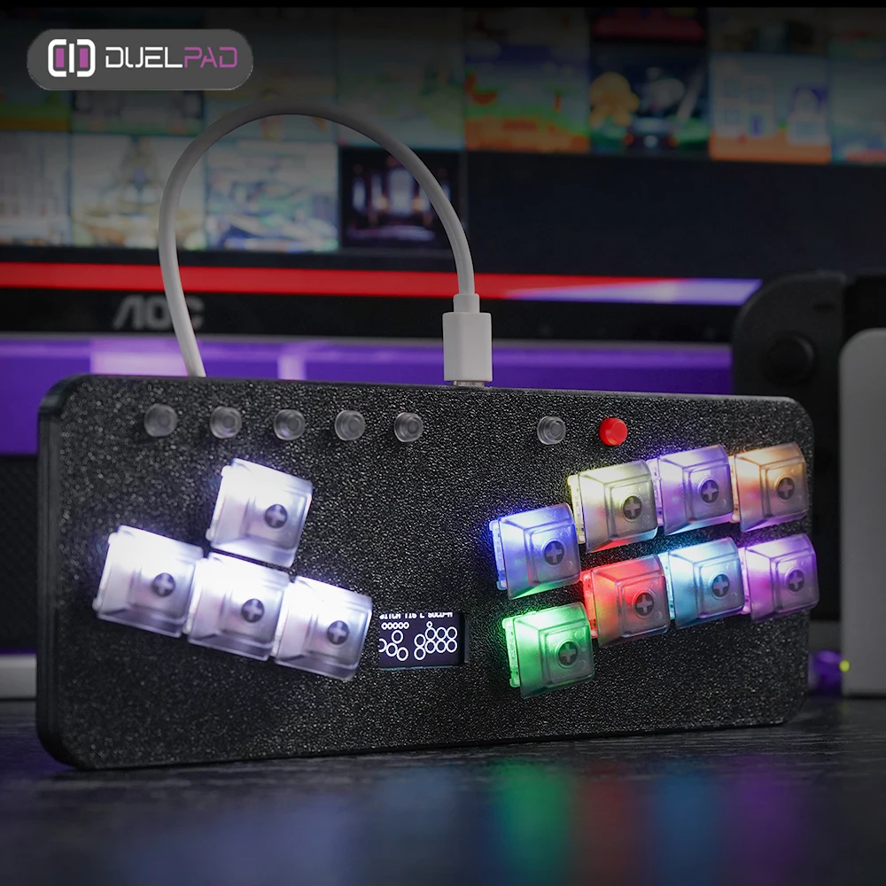 Duelpad-Mini-HitBox-SOCD-Fighting-Grip-RGB-Keyboard-Raspberry-Pi-RP2040 ...