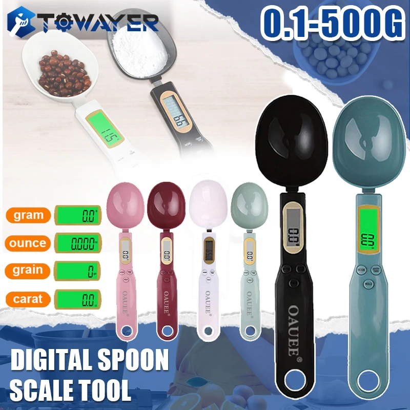 Electronic Kitchen Scale 0.1-500g Weight Measuring Tools Digital Spoon ...
