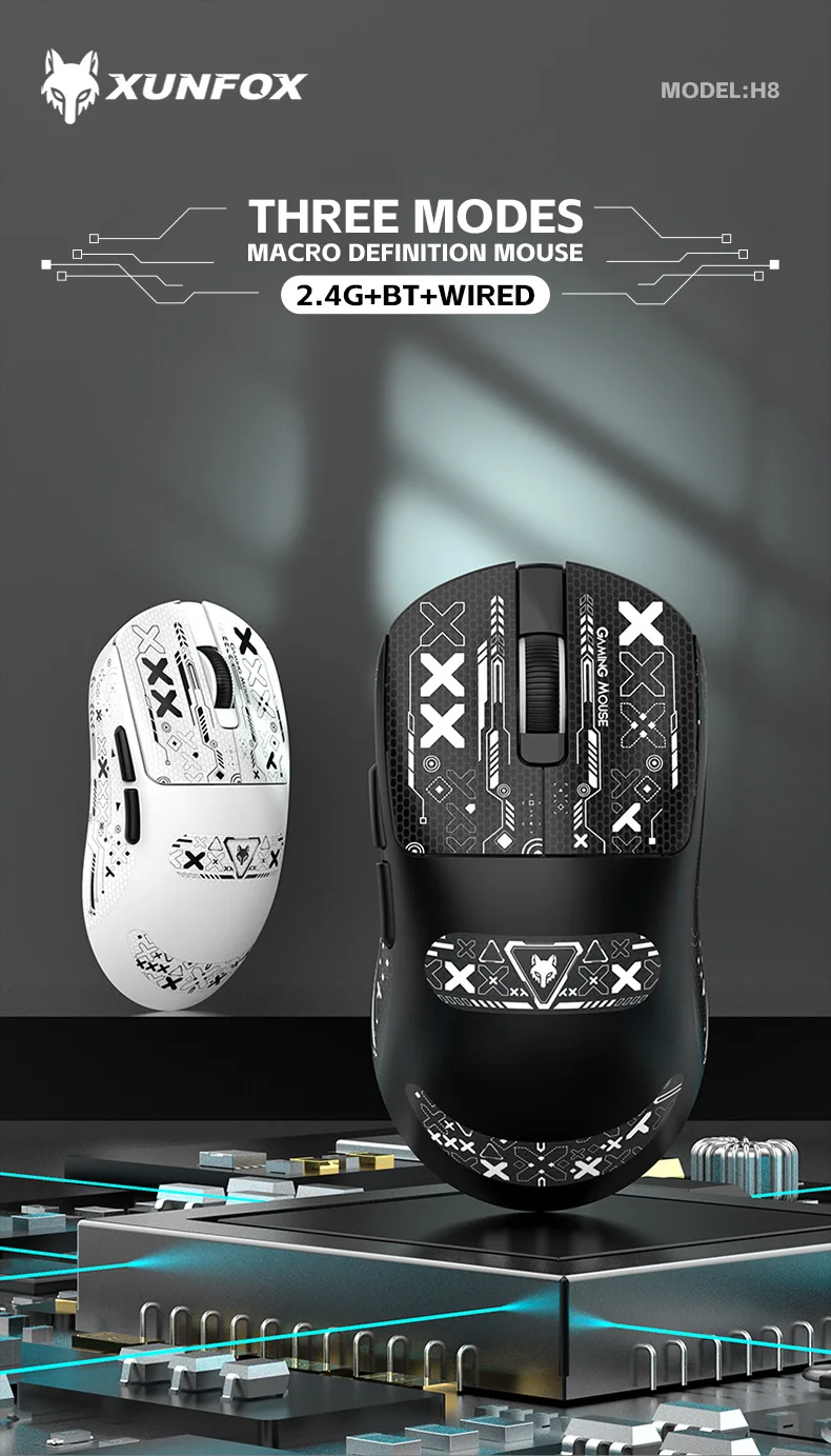 H8-Wireless-Mouse-Lightweight-PAW3311-Gamer-mouse-Tri-Mode-2-4G-BT ...