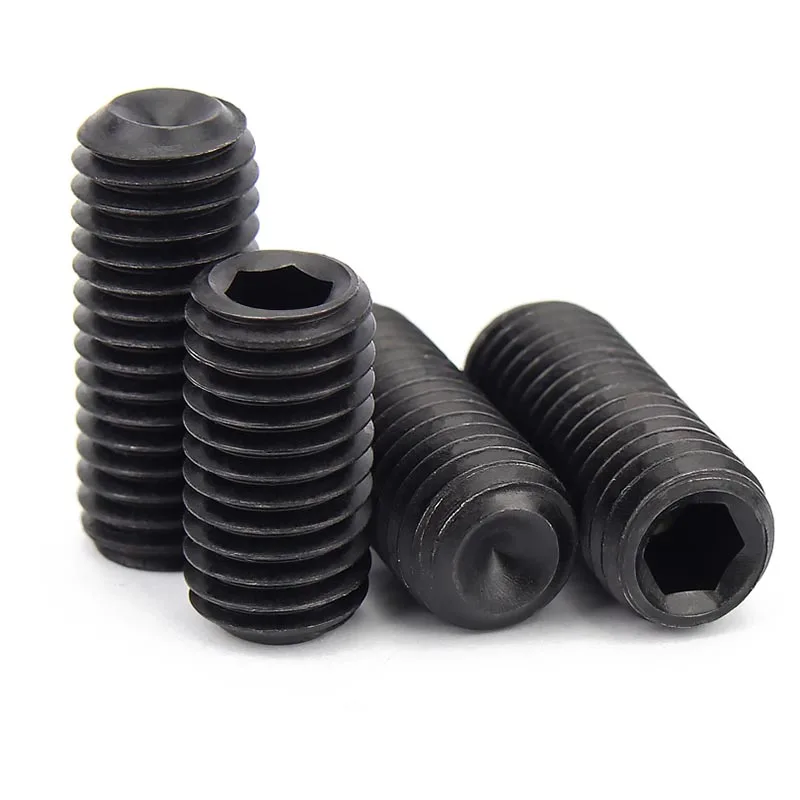 Black 12.9 Steel Hex Hexagon Socket Allen Cup Point Grub Headless Bolt ...