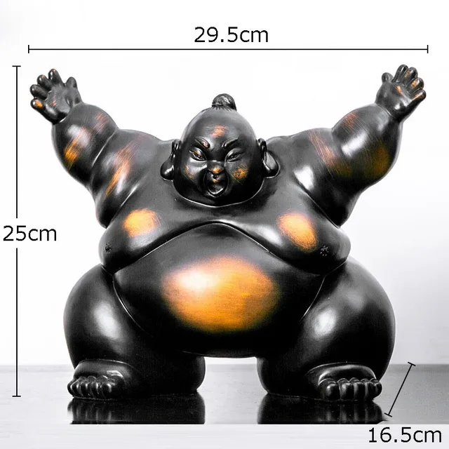 Sumo Wrestler Black Figures Statue Sumo Wrestling Crafts Character ...
